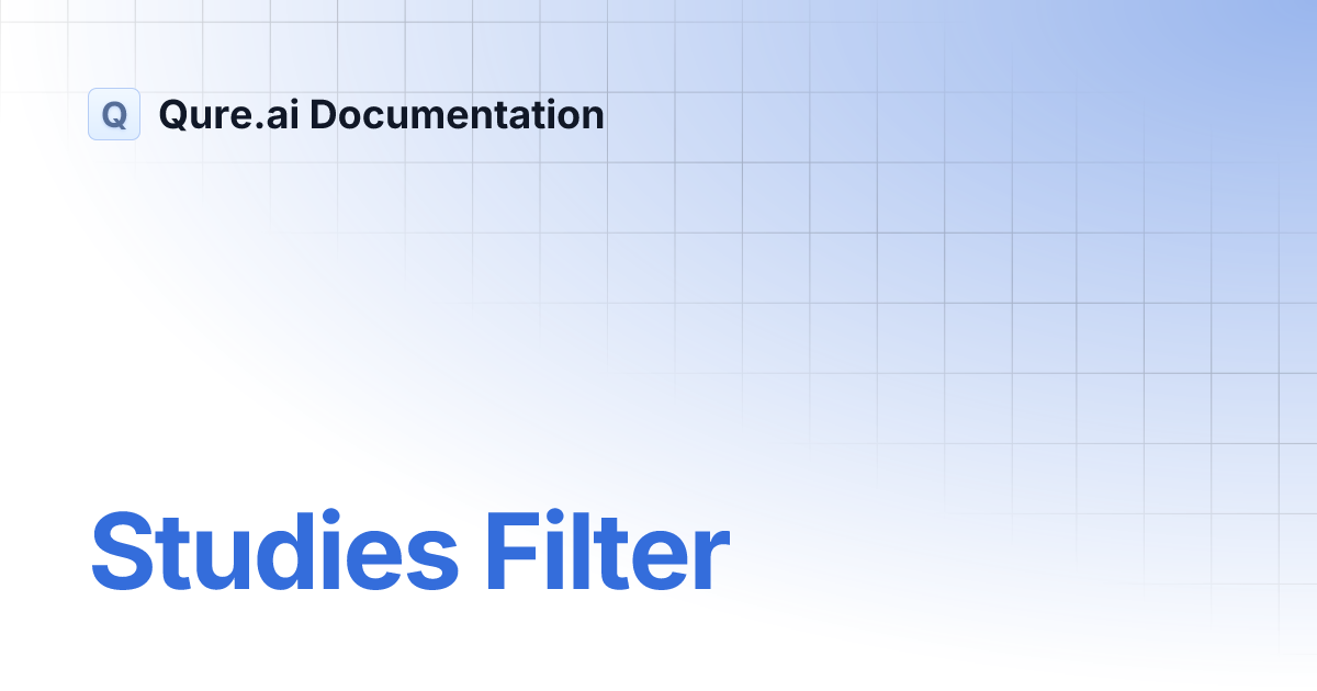 Studies Filter | Qure.ai Documentation