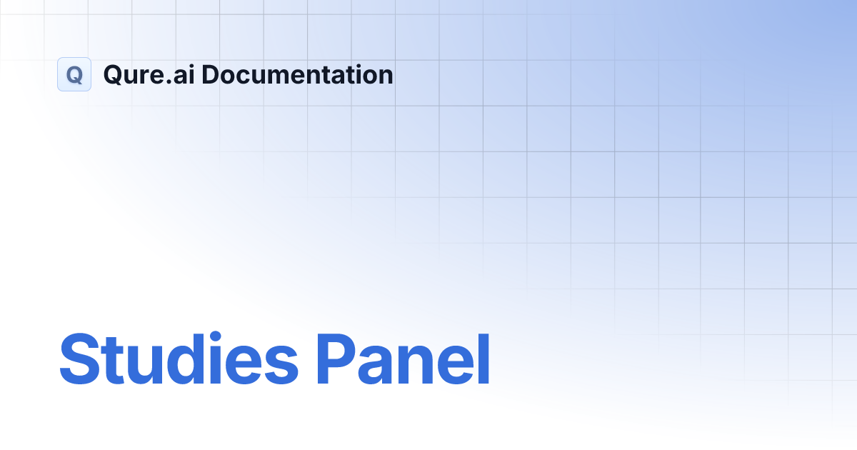 Studies Panel | Qure.ai Documentation
