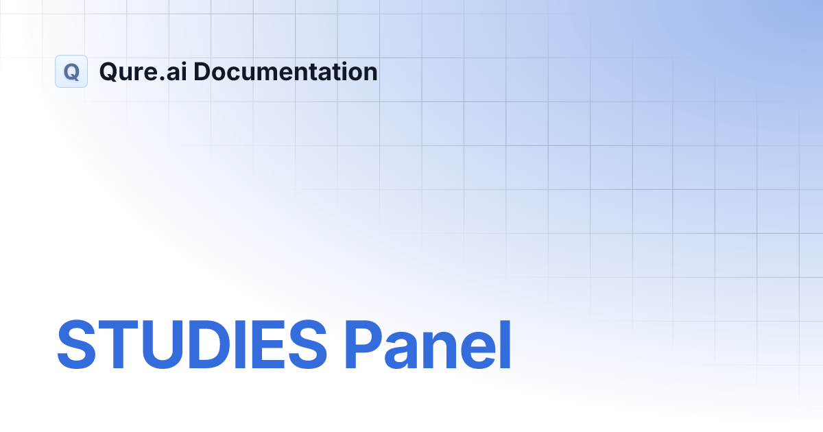 STUDIES Panel | Qure.ai Documentation